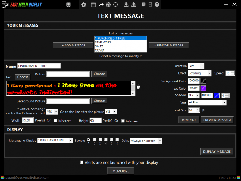 How to Display text message? - Easy Multi Display